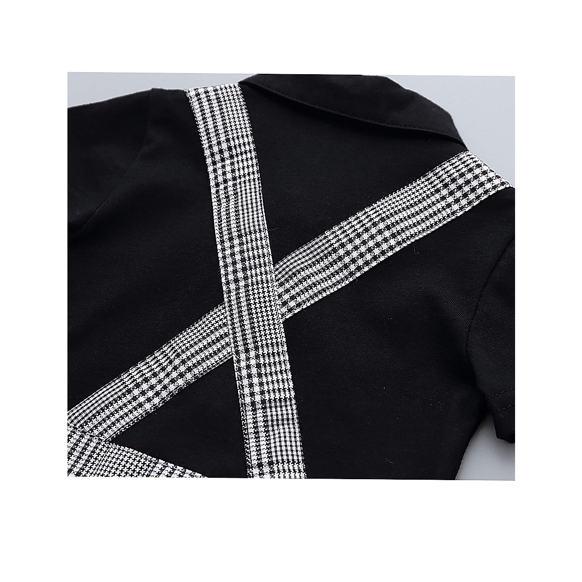 HeMarIsle Baby Boy Gentleman White Shirt Bowtie Tuxedo Onesie Jumpsuit Overall Romper（0-18M） … (Black&Plaid, 60(0-3 Month))