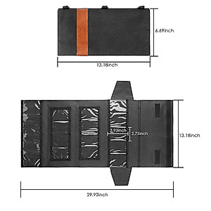 Linkidea Pocket Knife Display Bag, Tactical Knives Roll Bag, Folding Small Knife Storage Pouch, Camping Knife Organizer Carrying Bag with 18 Slots
