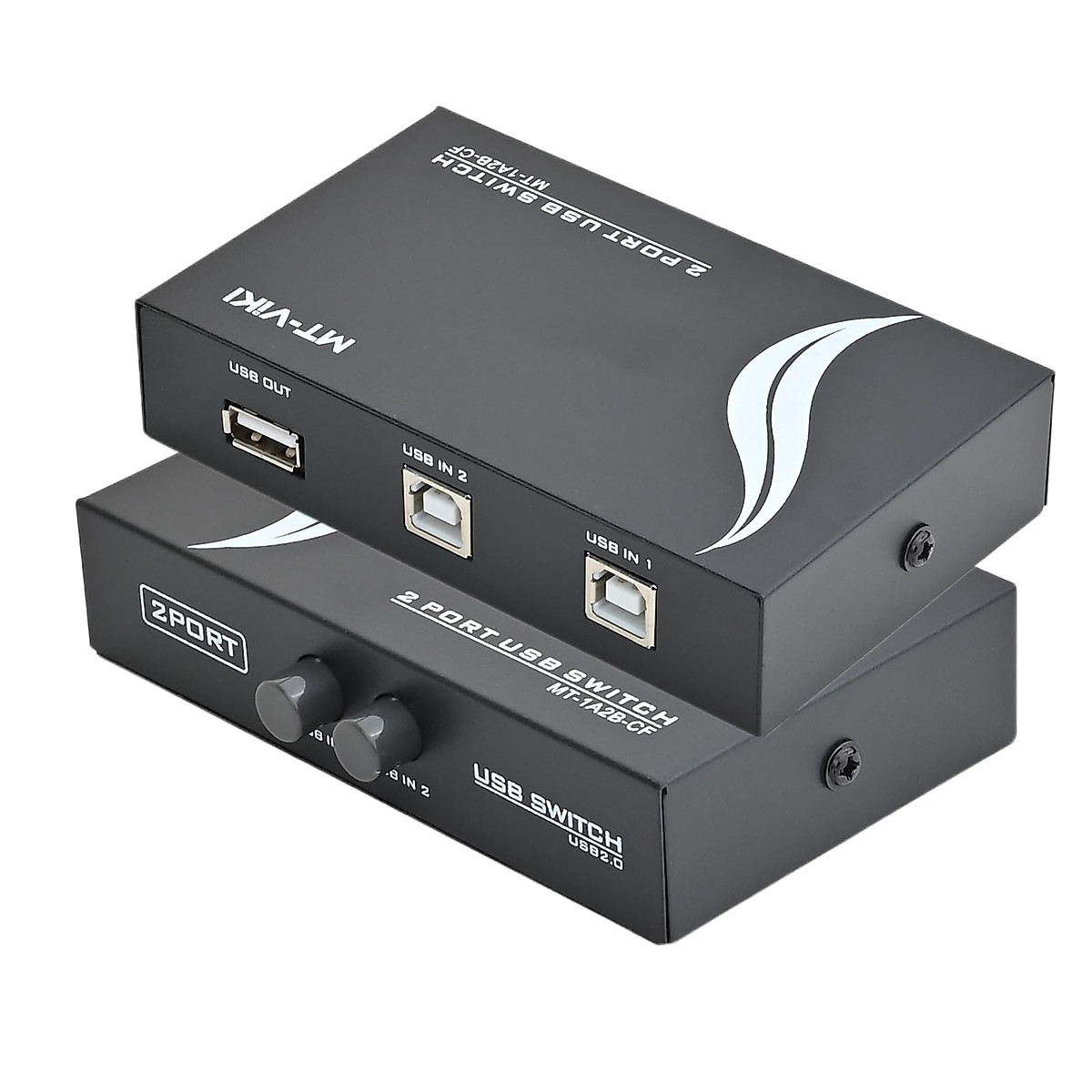 OLLGEN 2 Port USB 2.0 Sharing Manual Switch Box Hub 2 PCS Share 1 USB Device for Printer Scanner Camera Keyboard (2 Port)