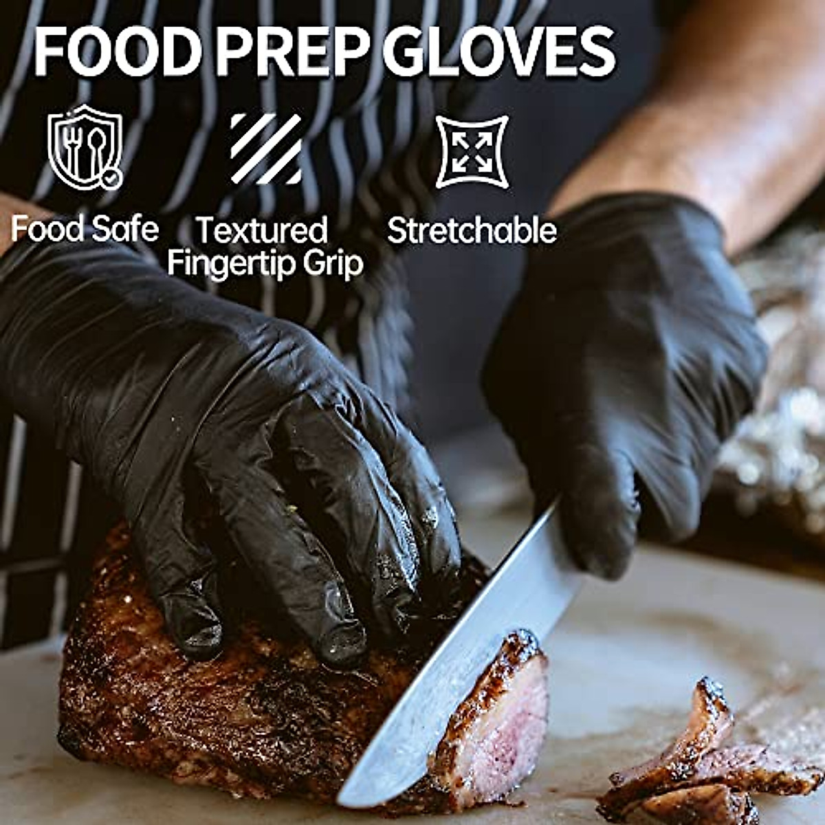 Basic Medical Black Nitrile Exam Gloves - Latex-Free & Powder-Free, 5 mil Gloves, NGPF-1048 (pack of 100), XX-Large