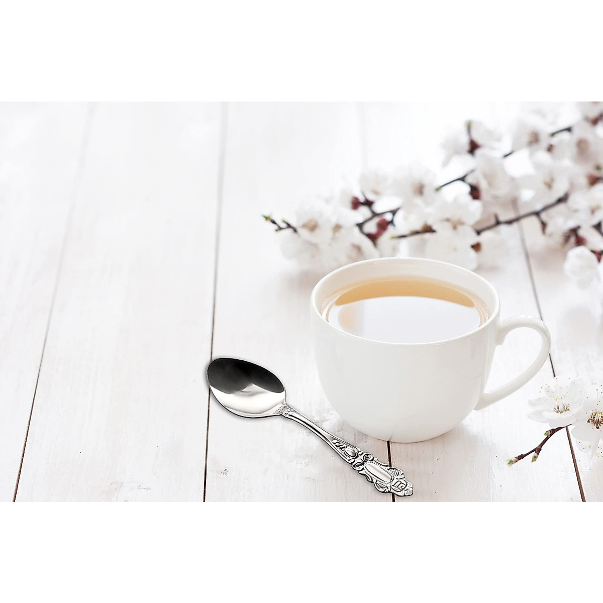 DecorRack 12 pieces Teapoons, Food Grade Stainless Steel Teaspoons, 5.5 inches, Flatware for Home, Restaurant, Dishwasher Safe. (12 Pack)