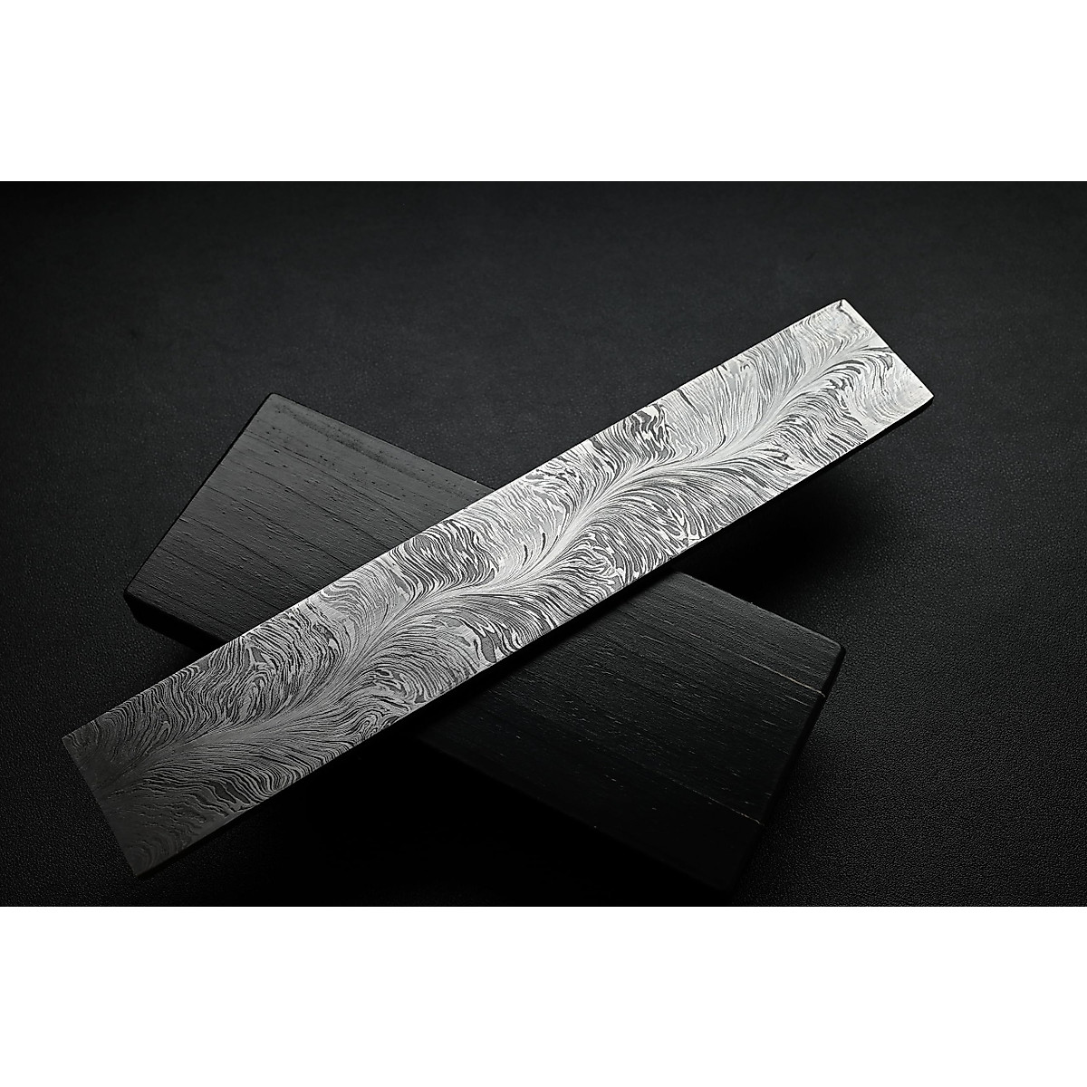 Forged Factory Damascus Steel Billet for Knife Making, Snake Pattern, 12 inches