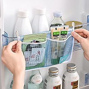 MOLANLY 2pcs Refrigerator Door Organizer Set Used to Refrigerator Side Door, Refrigerator Door Organizer Set, Fridge Hanging Mesh Bag for Kitchen Storage Bag,Only for Small Objects Containers…