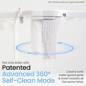 LUXE Bidet NEO 120 Plus - Only Patented Bidet Attachment for Toilet Seat, Innovative Hinges to Clean, Slide-in Easy Install, Advanced 360° Self-Clean, Single Nozzle, Rear Wash (Rose Gold)