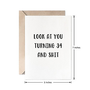 MAGJUCHE 34th Birthday Card Funny For Men or Women, Turning 34 Birthday Card For Son, Daughter Or Friend