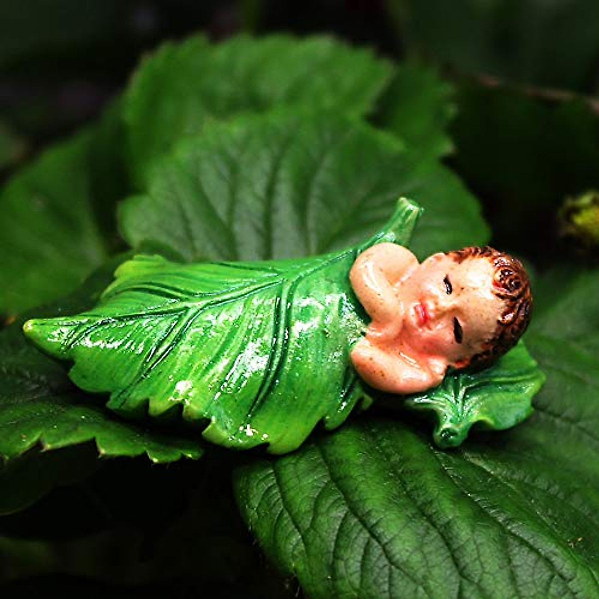 Danmu 4Pcs of Polyresin Mini Size Sleeping Fairy Miniature Figurines, Fairy Garden Accessories, Fairy Garden Supplies, Fairy Garden Animals for Fairy Garden, Bonsai Craft Decor 1 4/5" x 9/10" x 1/2"