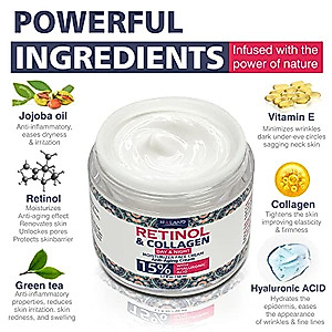 Retinol Cream for Face, Anti-Aging Facial Moisturizer with Hyaluronic Acid and Collagen, Retinol Moisturizer for Face and Neck, Wrinkle Cream for Women and Men, Day and Night Anti-Aging Moisturizing Cream – For All Skin Types