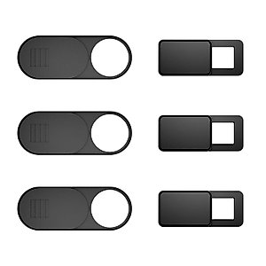 Webcam Cover 6-Pack, Web Camera Cover Slide Ultra-Thin for Laptop, iMac, MacBook Pro, Mac, Computer, Smart Phone, Tablets Slider Camera Blocker Protect Your Privacy & Security (Black)