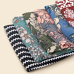 Huachi Boho Headbands - Wide Non-Slip Hair Accessories for Women's Yoga, Workout and Summer, 6 Pack