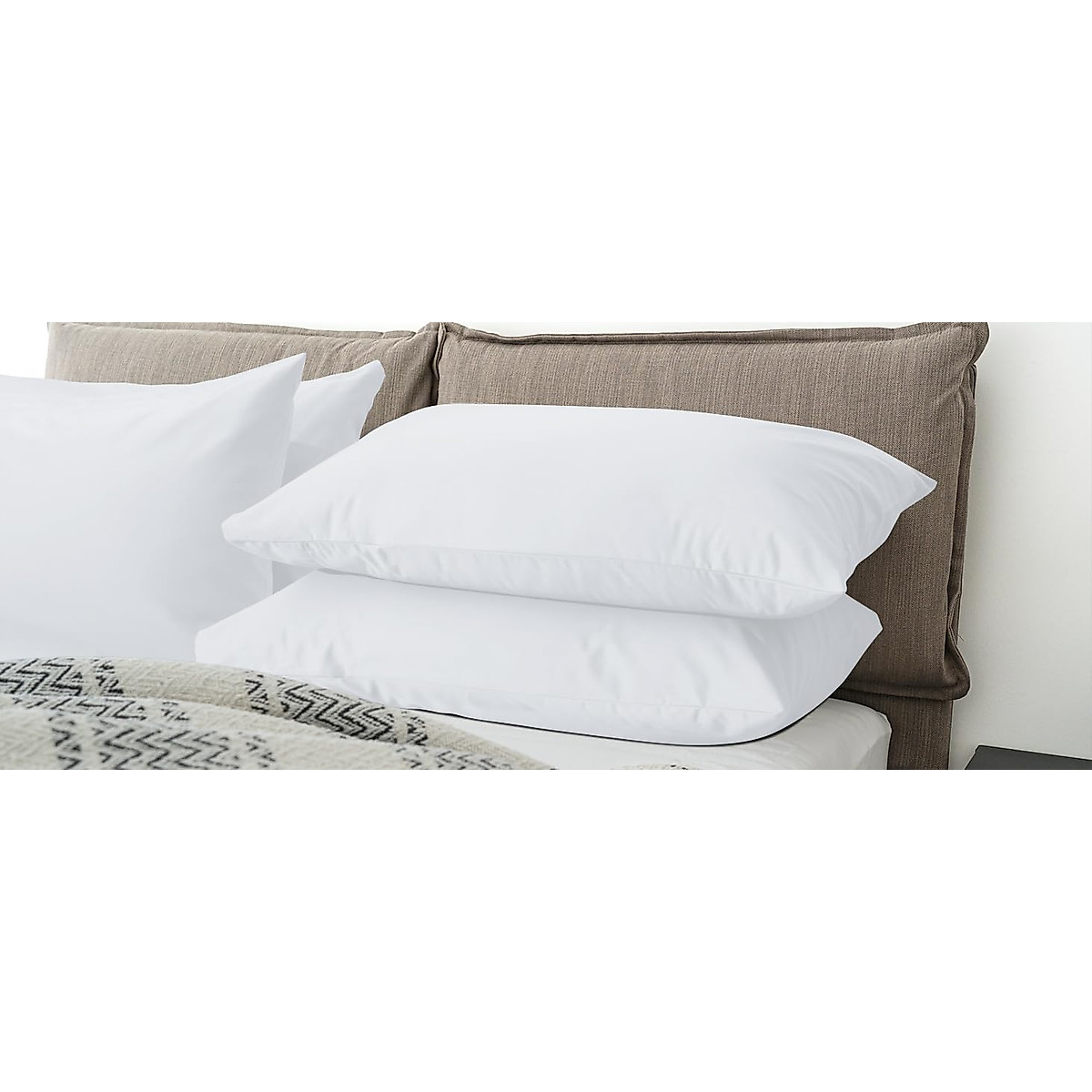 1000 Thread Count 100% Egyptian Cotton Pillowcases for Sleeping,Satin Pattern White, Envelope Closure Pillowcase Silk Soft Bed Pillow Cover(2 Pcs Standard 20"x26", White)…