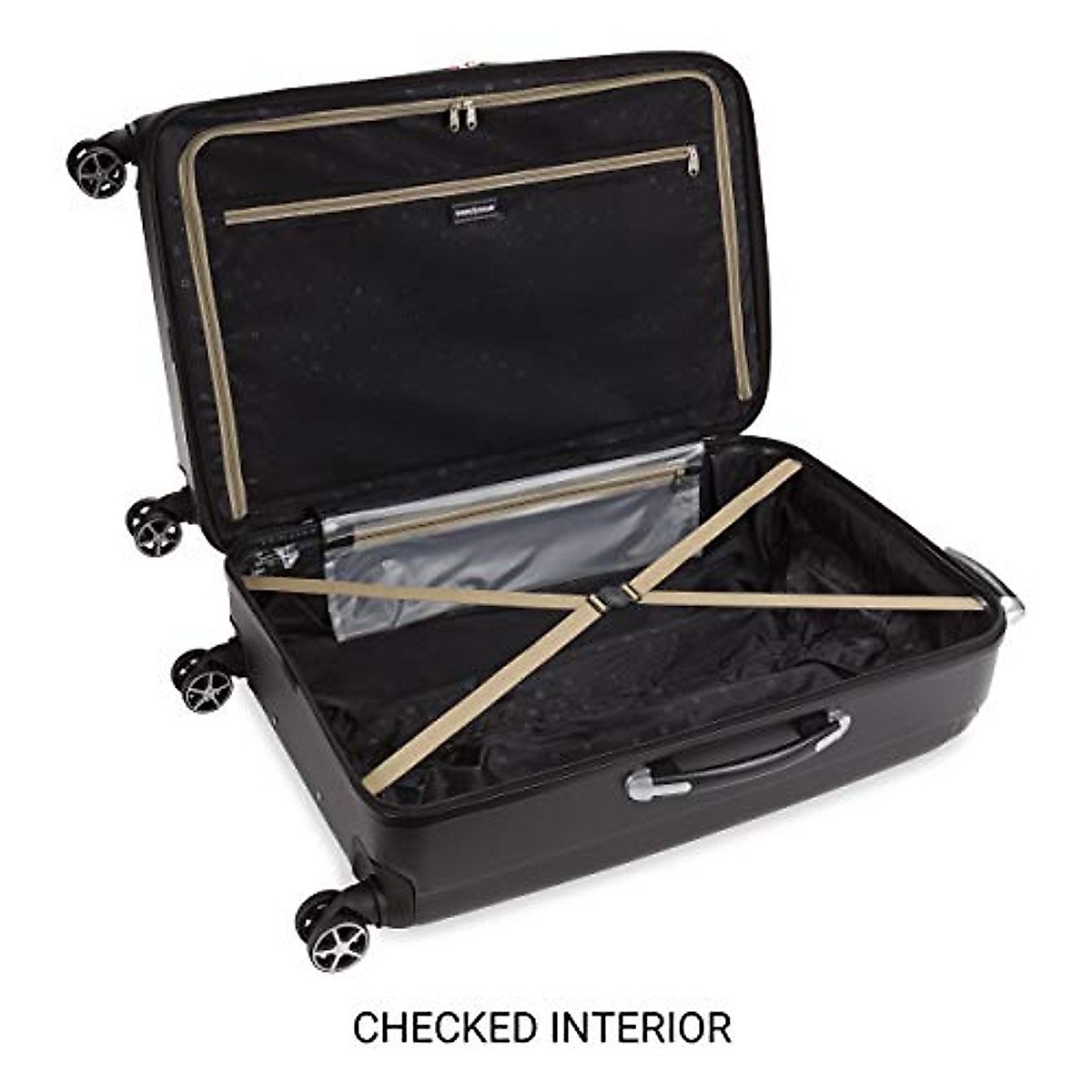 SwissGear 7585 Hardside Expandable Luggage with Spinner Wheels, Black, 3-Piece Set (19/23/27)