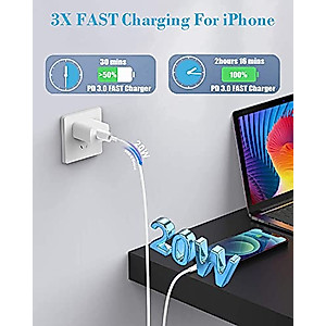 [Apple MFi Certified] iPhone Fast Charger, Veetone 2 Pack 20W USB C Power Delivery Wall Charger Plug with 6FT Type C to Lightning Quick Charge Sync Cable for iPhone 14/13/12/11/XS/XR/X/SE/iPad/AirPods