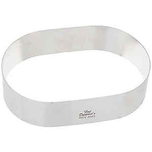 Fat Daddio's Stainless Steel Oval Cake and Pastry Ring, 8 Inch x 5.75 Inch x 2 Inch