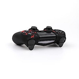 RALAN Laser Anti-Slip Controller Cover for PS4, Customized Silicone Skins Controller Controller Compatible for PS4 /PS4 Slim/PS4 Pro Controller (High Thumb Grip x 2,Laser Thumb Cap Grips x 2)