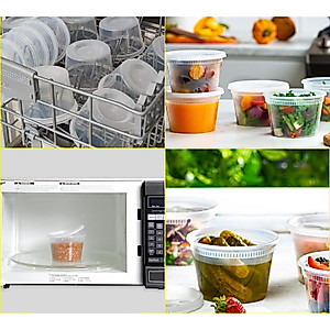 12 Pack 32 oz Food Storage Containers with Lids BPA-Free Leakproof Round Deli Cups Freezer Microwave Safe Meal Prep Containers Airtight Plastic Disposable Takeout Bowls for Kitchen and Restaurant Use