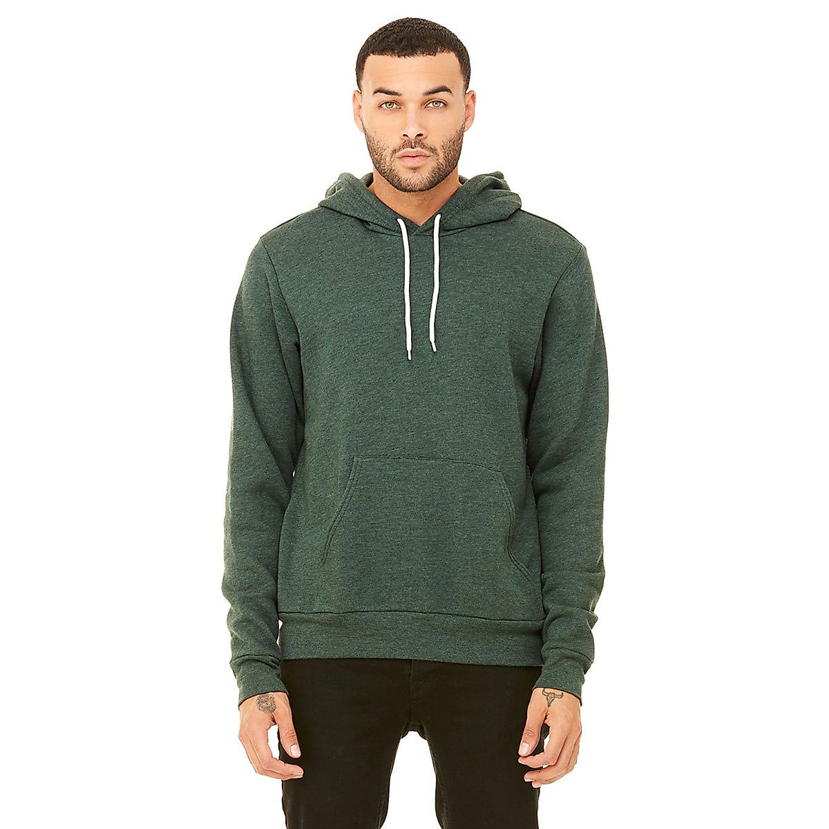 Bella + Canvas Unisex Sponge Fleece Pullover Hoodie L HEATHER FOREST