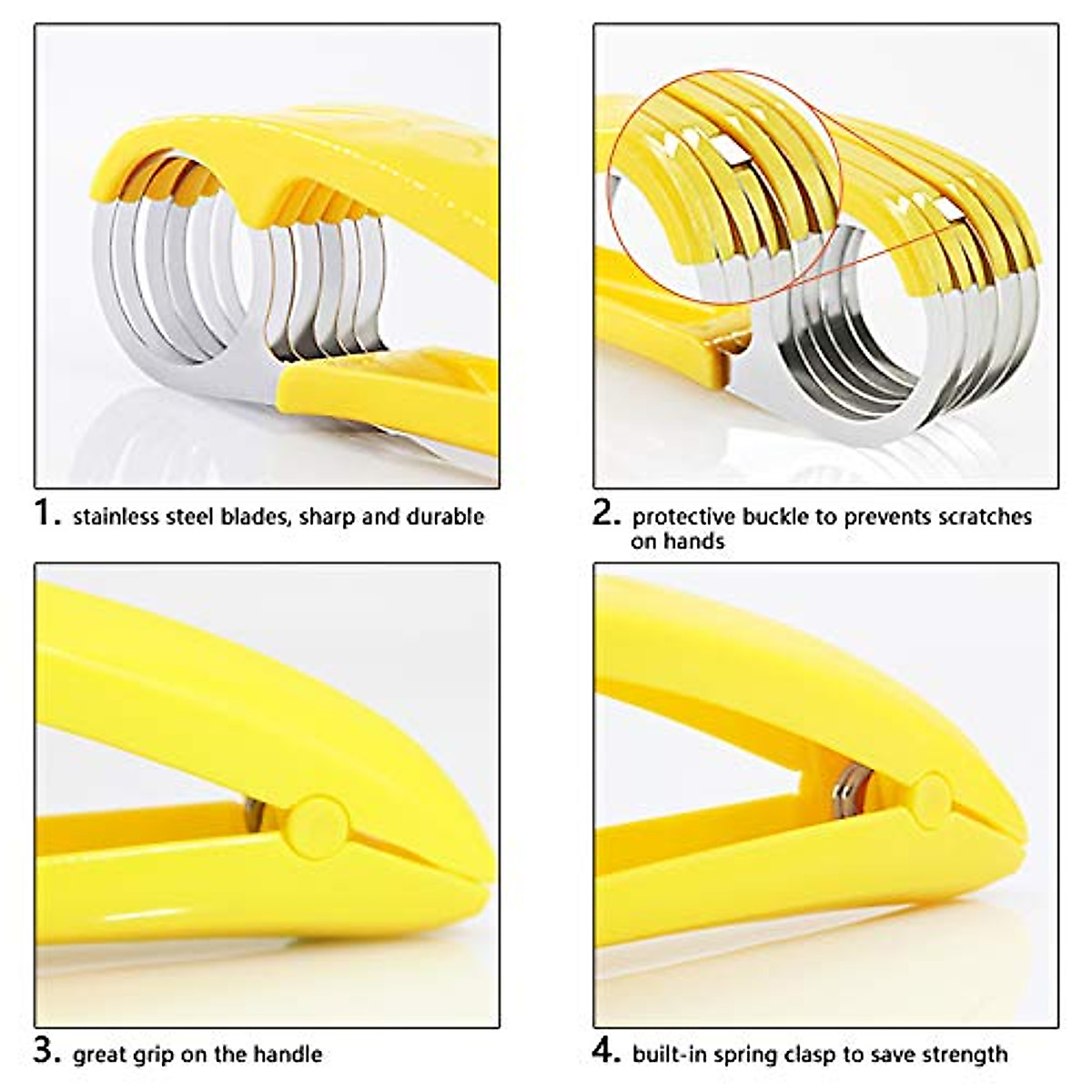 FireKylin Banana Slicer,ABS + Stainless Steel Fruit and Vegetable Salad Peeler Cutter Kitchen Tools For banana, Sausage, Strawberry,Grape（1 pcs）