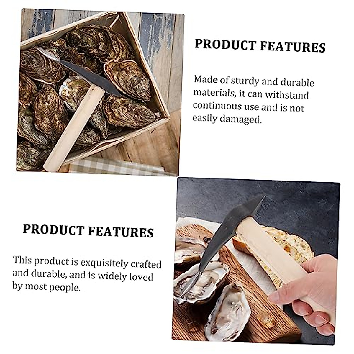 UPKOCH 1pc Oyster Oyster Knife Oyster Knives Tool Oyster Shucker Crab Shucker Durable Seafood Opener Kitchen Accessory Home Oyster Shucker Multifunction Shelling Knife Clams Sheller Black