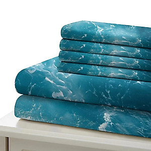 ERGTT Ocean 3D Printed Blue Duvet Cover for Boys Girls Quilt Cover Comforter Covers with Zipper Closure with Pillow Cases Soft Microfiber Bedding Set 3 Pieces Queen（228x228cm）