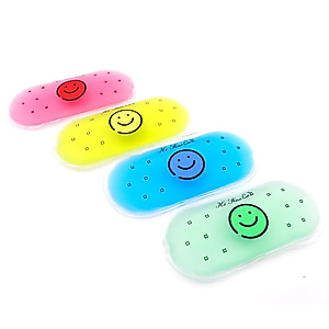 Small Ice Packs, Gel Ice Packs for Injuries Hot & Cold Ice Packs Bulk Reusable Gel Bead Ice Pack Cold Compress for Pain Relief, Christmas Gift (4 Count (Pack of 1) Smile)