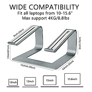 Urmust Laptop Stand for Desk Aluminum Computer Stand for Laptop Riser Holder Notebook Stand Compatible with MacBook Air Pro, Dell, HP, Lenovo Samsung, Alienware All Laptops 11-15.6"(Bluish Gray)