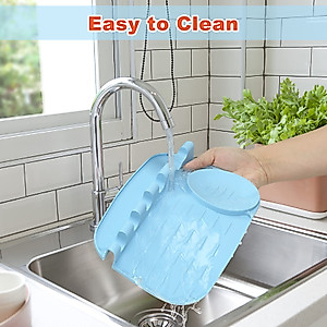 Spoon Rest: Silicone Spoon Rest for Kitchen Counter - Utensil Rest with Drip Pad, Heat-Resistant, BPA-Free Spoon Rest & Spoon Holder for Stove Top (Blue)