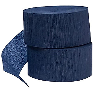 Navy Blue Crepe Paper Streamers (2 Pack), 145 Feet Total, Made in USA