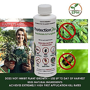 Eco-Safe Plant Protection, Broad Spectrum Insecticide, Fungicide, Miticide; Kill and Repel Mites, Whitefly, Aphids, Thrips, More; EPM Protection Plus 8 Oz Concentrate