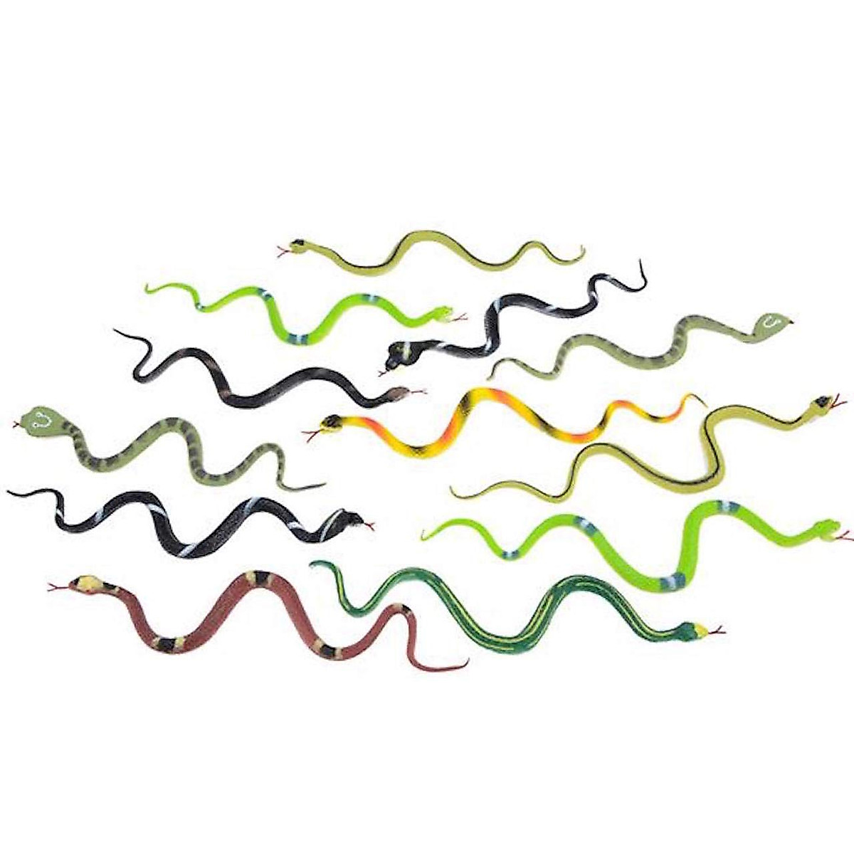 Rhode Island Novelty 6 Inch Rain Forest Snakes Set of 12