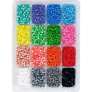 Perler Beads Stripes And Pearls Assorted Fuse Beads Tray For Kids Crafts, 4000 pcs