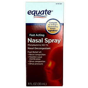 Equate - Equate - Nasal Four, Phenylephrine Hydrochloride, Decongestant Spray, (Compare To 4 Way), 1-Ounce (Pack of 2) -