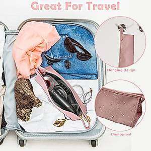 Hair Dryer Case for Dyson/Shark Flexstyle, Portable Hair Dryer Travel Case Leather Carrying Case, Hair Dryer Travel Bag Anti-Scratch Shockproof Protection Storage Bag for Dyson Accessories(Pink)