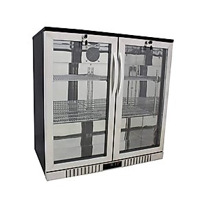 FVLFIL Procool Refrigeration 2-door Glass Front Stainless Steel Back Bar Cooler; 36" Wide, Counter Height Refrigerator