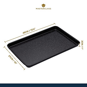 KitchenCraft MasterClass Professional Large Baking Tray, Vitreous Enamel, 39 x 27 cm