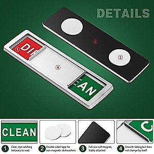 Dishwasher Magnet Clean Dirty Sign Shutter Only Changes When You Push It Non-Scratching Strong Magnet or 3M Adhesive Options Indicator Tells Whether Dishes are Clean or Dirty (Modern Silver)