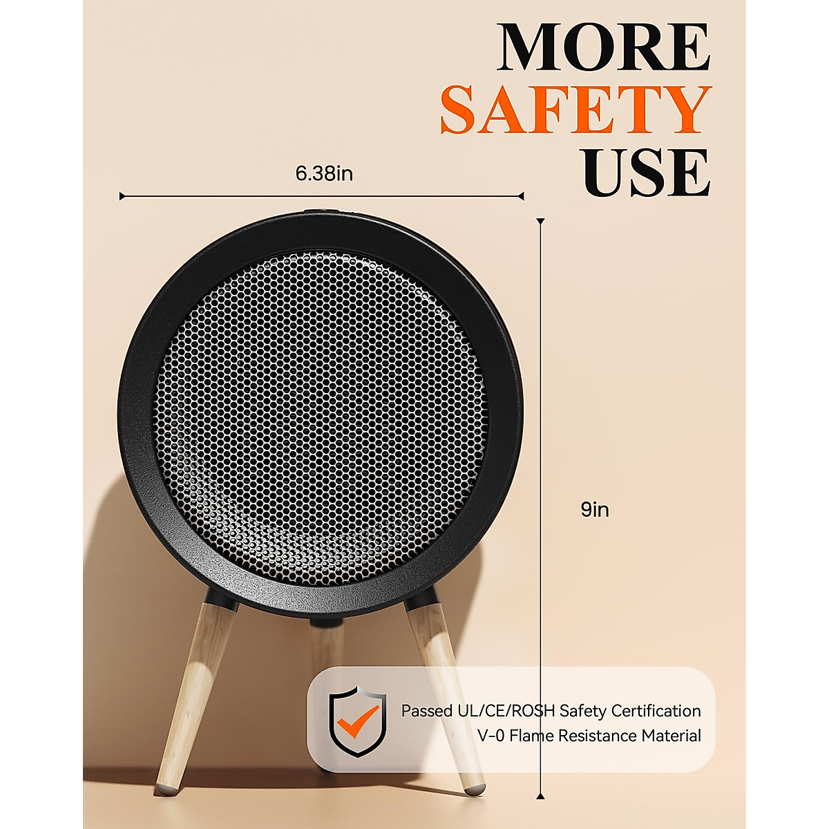 Gaiatop Space Heater, 1000W Energy Efficient Small Space Heater for Indoor Use, PTC Fast Heating Ceramic Electric Space Heater for Office Bedroom Use Home Motorhome-White