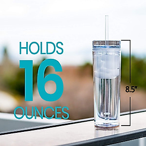STRATA CUPS BUNDLE! 4 Pack 16 oz Transparent Acrylic Tumblers with Lids and Straws + 4 Pack 16 oz Matte Pastel (Seafoam) Acrylic Tumblers