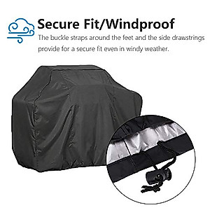 Mayhour Waterproof BBQ Cover, Black Large Outdoor Gas Grill Cover,UV,Dust,Rip,Fade Weather Resistant,Heavy Duty Barbecue Protector, Fits Weber,Char Broil,Nexgrill Brinkmann,Holland and Jenn Air 39in