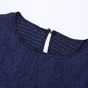 BBIQI Women's Summer Women's Puff Sleeve Crewneck Flowy Midi Dress Pink Dresses Stereoscopic Ruffle Floral Dresses Graduation Dress