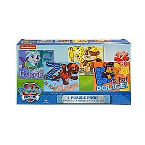 Paw Patrol Puzzle Set ~ 4-pack of 12-piece puzzles featuring Everest, Rubble, Zuma, and Chase