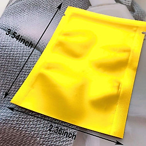 Markeny 200pcs Matte Sample Pack Flat Open Top Resealable Tear Notch Aluminum Foil Mylar Bags (2.4 x 3.5", Double-Sided Glossy)