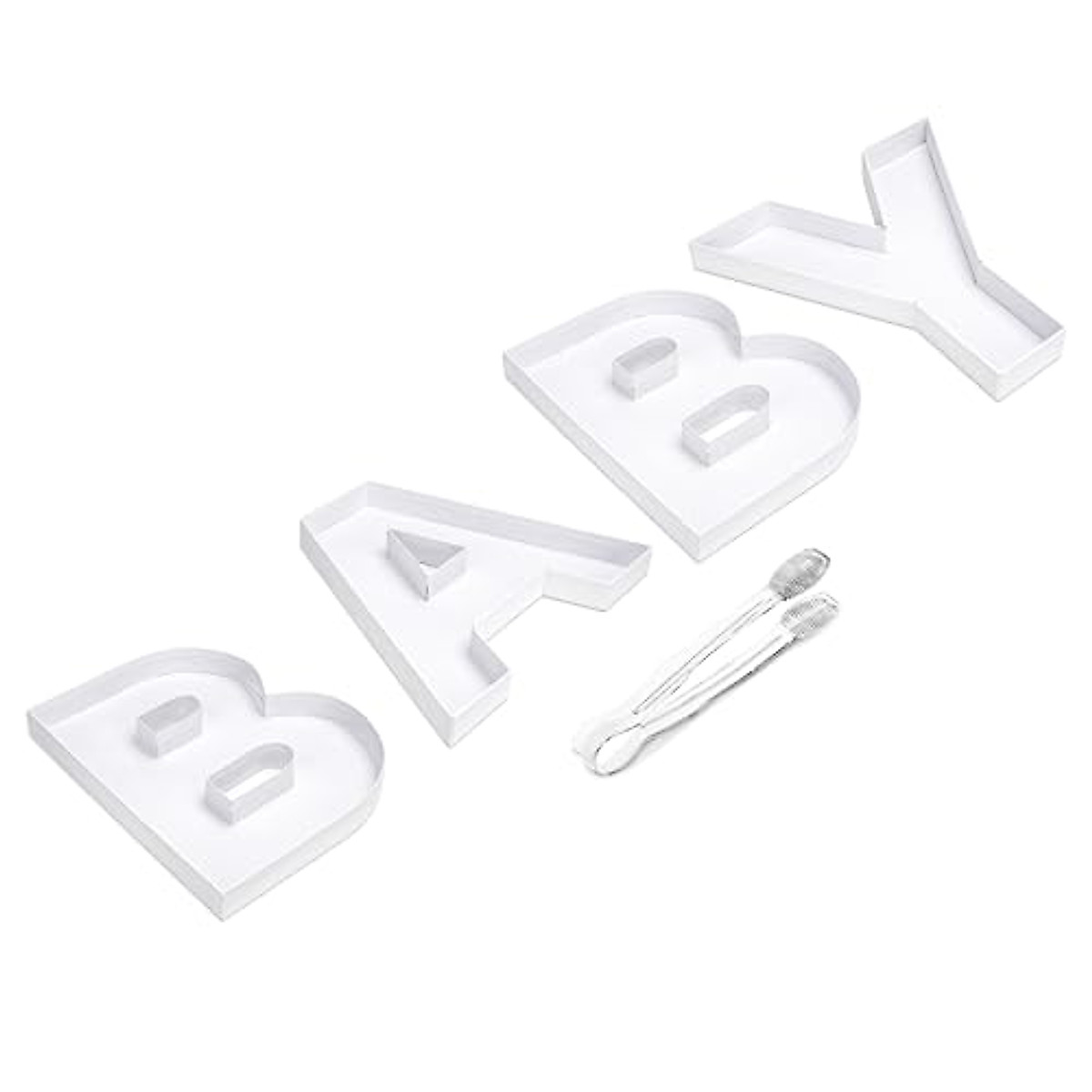 VLN DESIGNS Baby Letter Boxes - Gender Reveal Decor, Fillable Cardboard Letters for Charcuterie Boards, Baby Shower Decorations