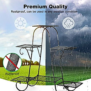 Nisorpa 6 Tier Plant Stands for Indoor and Outdoor, Metal Plant Stand Shelf, Flower Pot Holder Shelf for Multi Plants, Multilayer Potted Planters Display Rack L31.5 x H29.13 x W8.27in