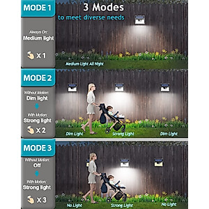 Solar Lights Outdoor 4 Pack, 140LED/3 Modes Motion Sensor Outdoor Lights Solar Powered, Wireless IP65 Waterproof Solar Wall Lights Outdoor Lights, Bright for Backyard Garden Fence Patio Front Door