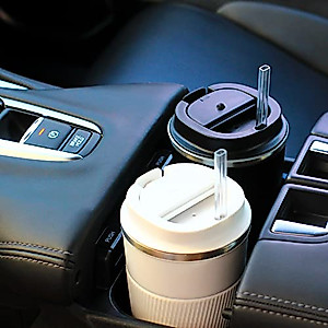 AYOYO 10.5 Inch 9 Pack Clear Acrylic Plastic Straws Portable Reusable Straw For 19 OZ - 30 OZ Coffee Cups Mason Jar Tumblers With 3 Piece Telescopic Case/3 Piece Cleaning Brush