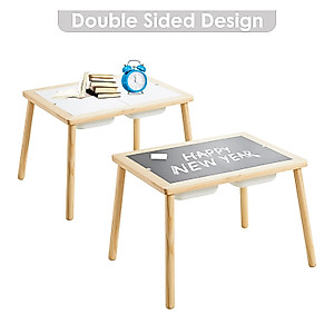 Beright Sensory Table with 2 Large Storage Bins, Kid's Table Play Sand Table Indoor, for Birthday, Christmas and Thanksgiving Gift