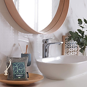 Bamboo Charcoal Air Purifying Bag 4-Pack – Naturally Freshen Air with Powerful Activated Charcoal Bags Odor Absorber – Kid and Pet-Friendly Air Fresheners for Home or Car by House Edition, 4x200g