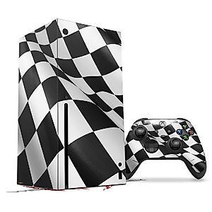 WraptorSkinz Skin Decal Vinyl Wrap compatible with the XBOX Series X Console and Controller - Checkered Racing Flag (GAMING CONSOLE NOT INCLUDED)