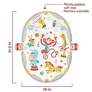 Yookidoo Circus Baby Playmat Gym. with Musical Motorized Mobile, Tummy Time Pillow, Mirror, and Newborn Textured Animal Figures. Infant Activity for 0-12 Month.
