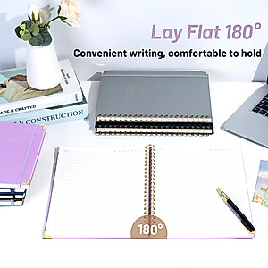 Yoment Lined Spiral Notebook Journal for Work 160 Pages Hardcover Spiral Notebook College Ruled A5 Small Spiral Notebook 5x7 Journaling Notebooks for Writing Note Taking School, Purple